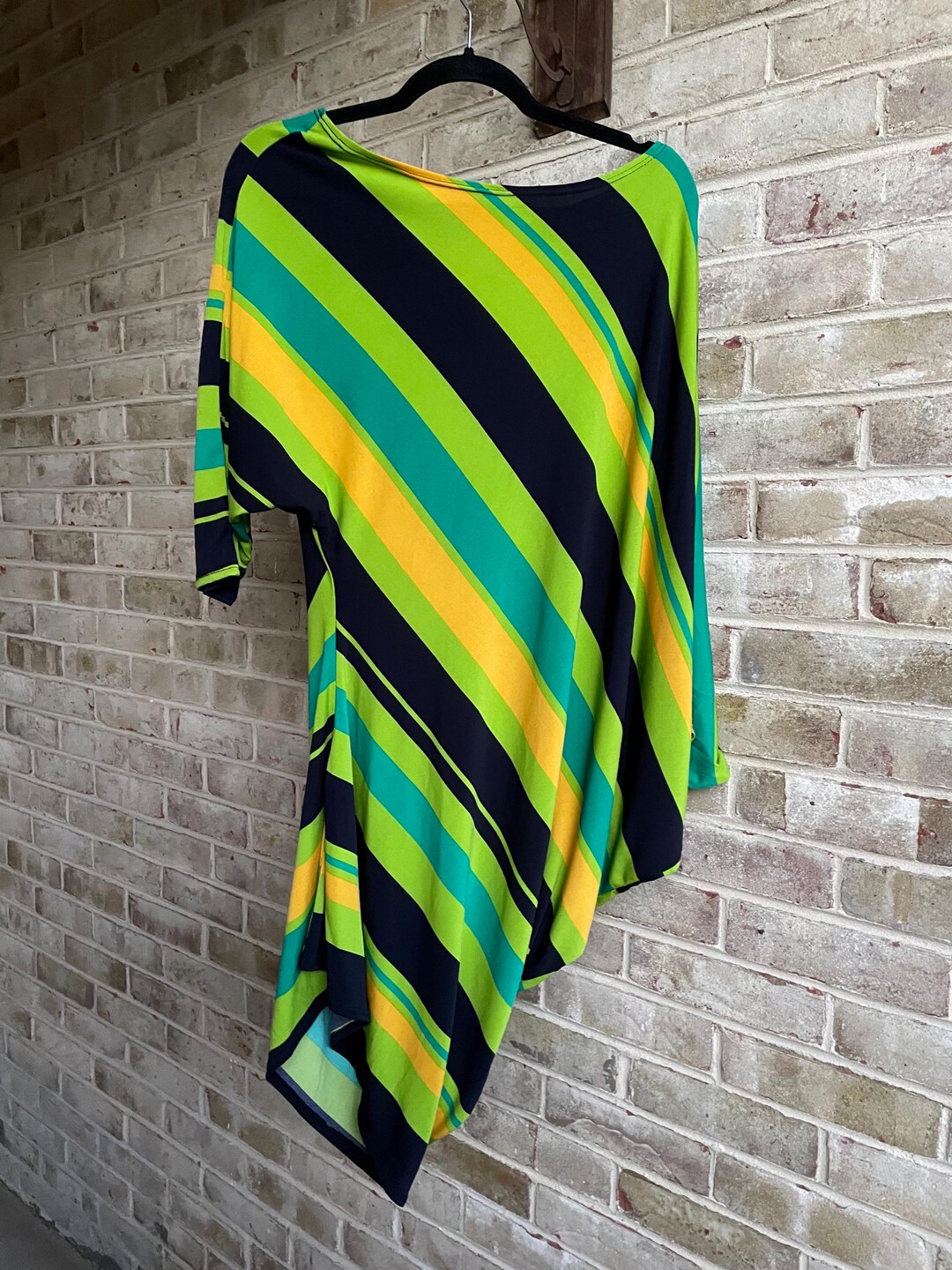 Vintage Y2k Shirt Asymmetrical Bold Striped Blouse Deadstock Nwot Nwt ...