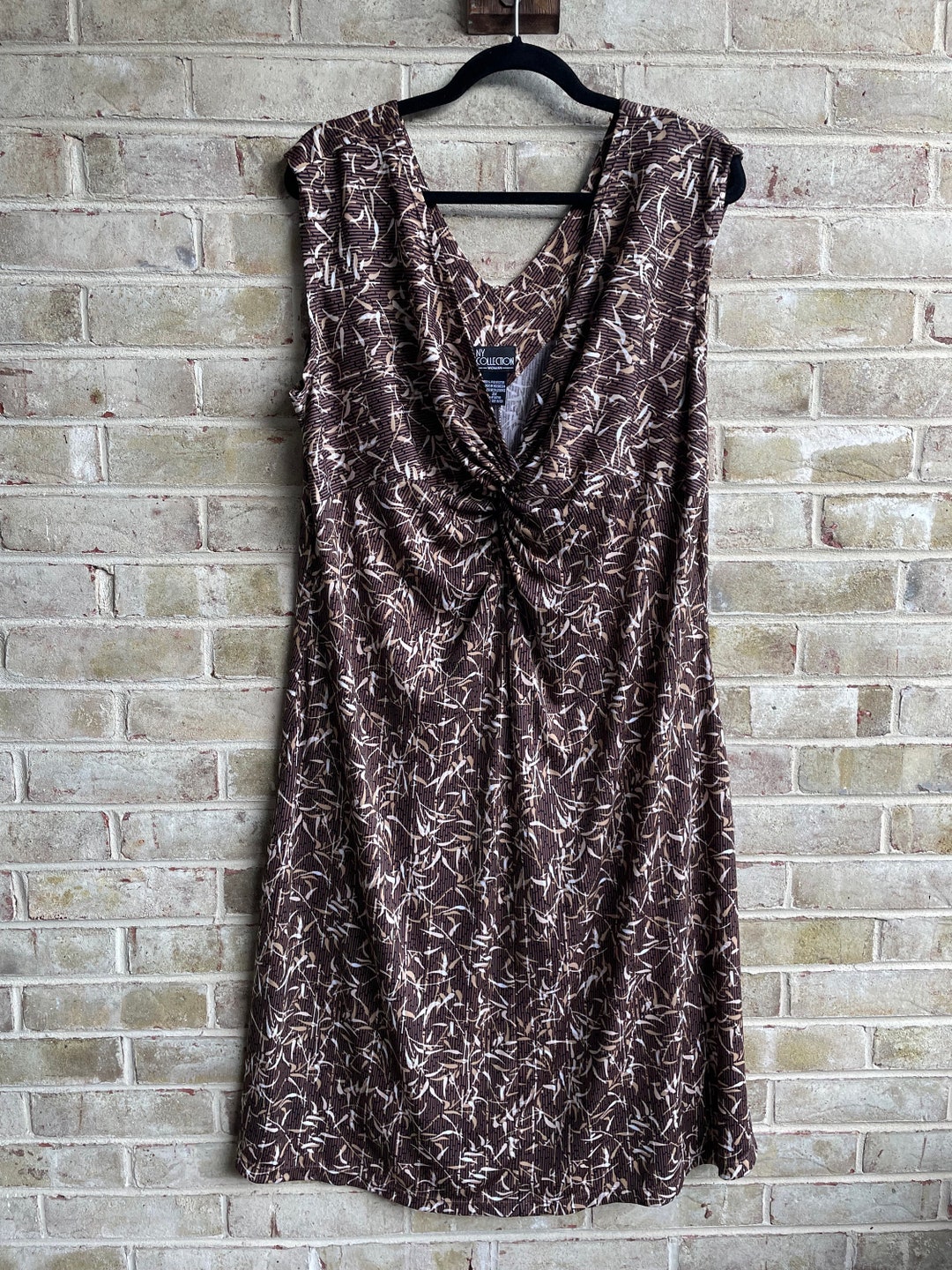 Plus Size Vintage Dress 1990 90s Bamboo Print Sundress A Line Midi 2x ...