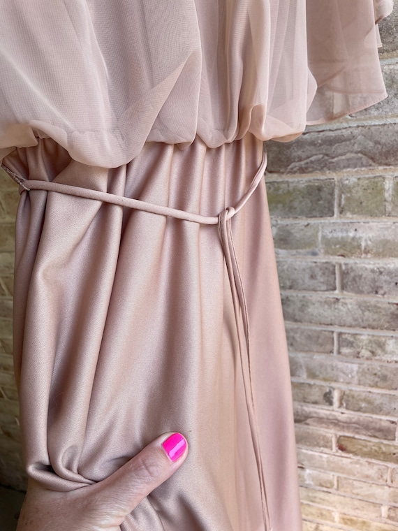 Vintage dress 1970 70s prom wedding sundress toffee h… - Gem