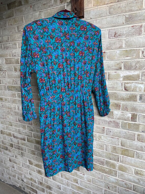 Vintage dress 1990 90s boho bohemian paisley fall fas… - Gem