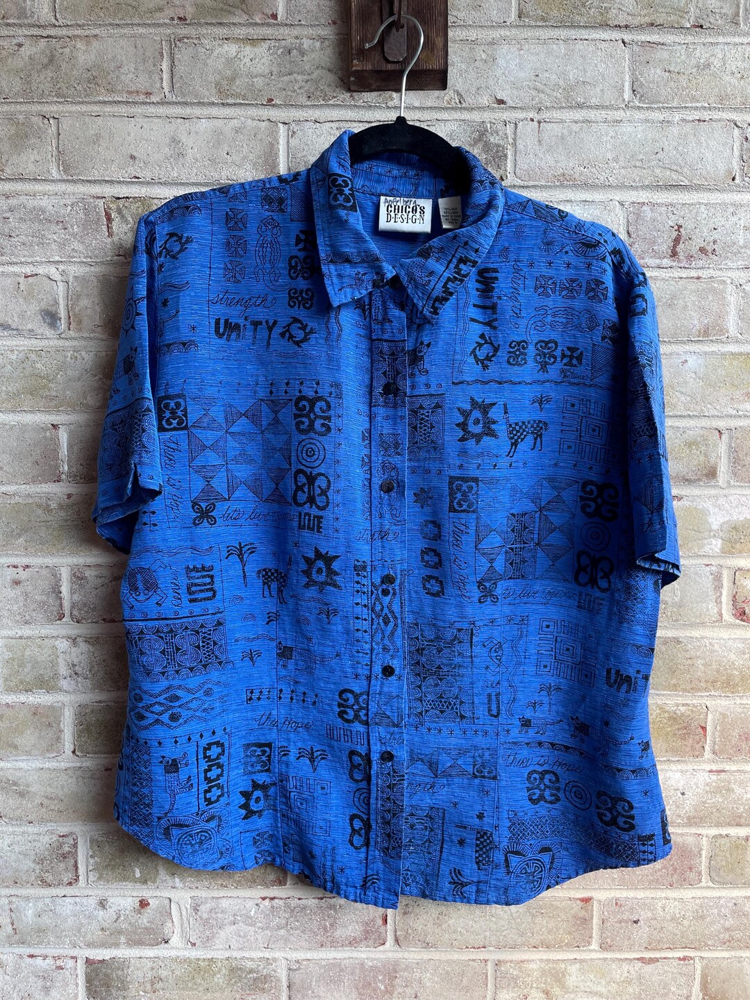 Vintage Blouse 1990 90s Chicos Design Shirt Unity Hope Good Fortune ...