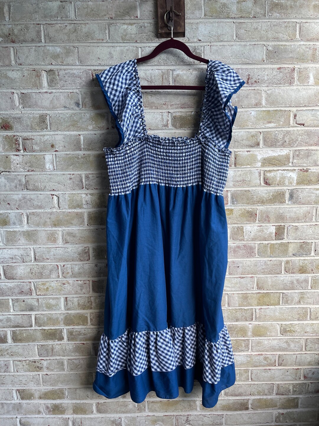 Plus Size Vintage Dress 1980 80s Cotton Handmade Homemade Hippie Hippy ...