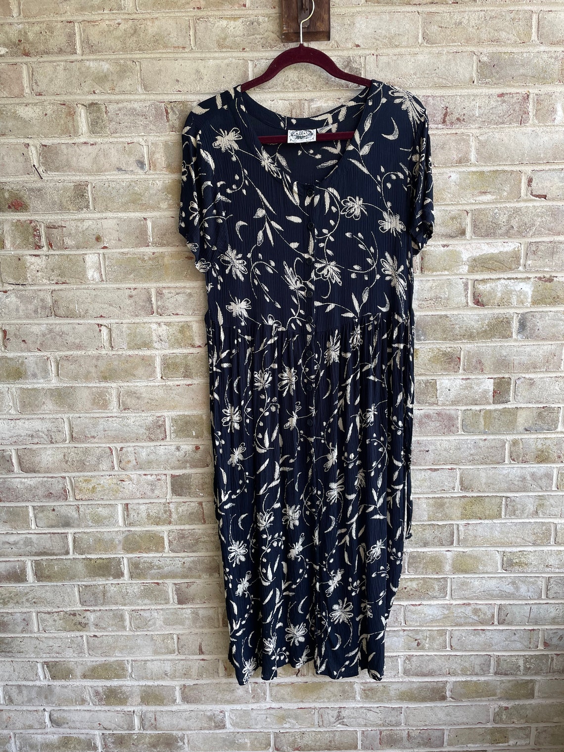 Vintage Dress 1990 90s Boho Bohemian Sundress Size Xl Large 12 14 16 - Etsy