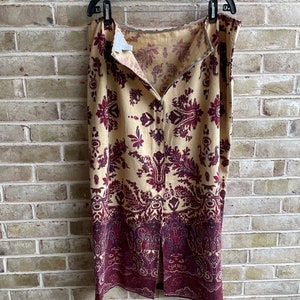 Plus Size Skirt Boho Bohemian Paisley 1990 90s Maggie Mcnaughton Linen ...