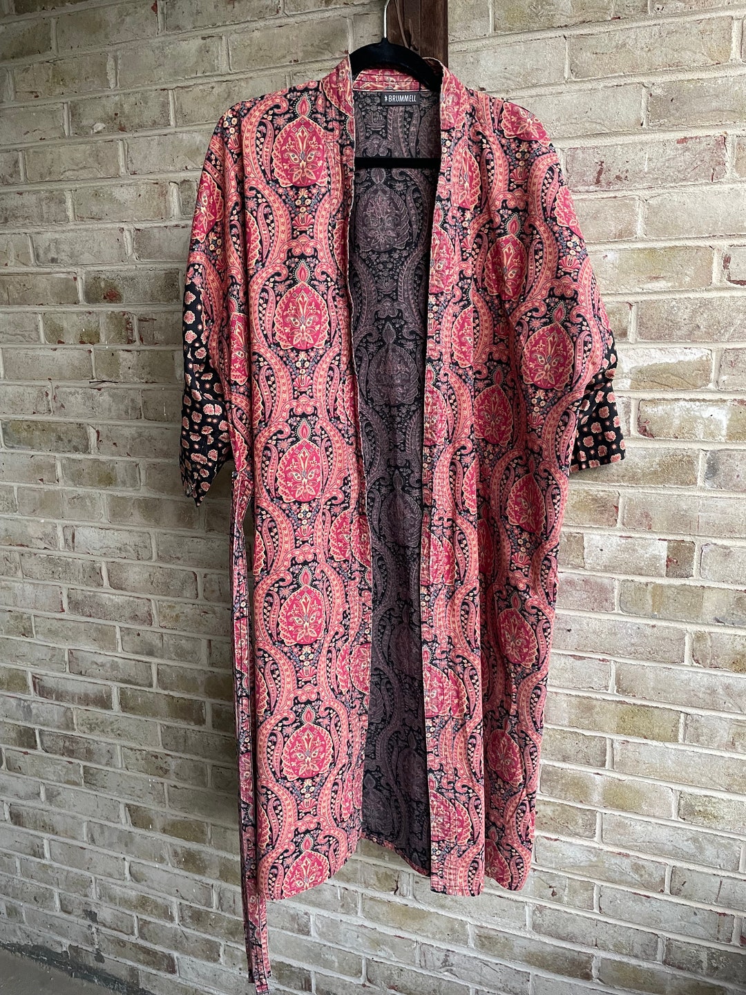 Vintage Robe Cardigan Duster Cotton 1990 90s Paisley Quilted Mixed ...