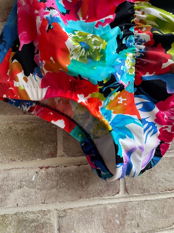 vintage swim suit 1980 80s bathing suit floral Maxine… - Gem