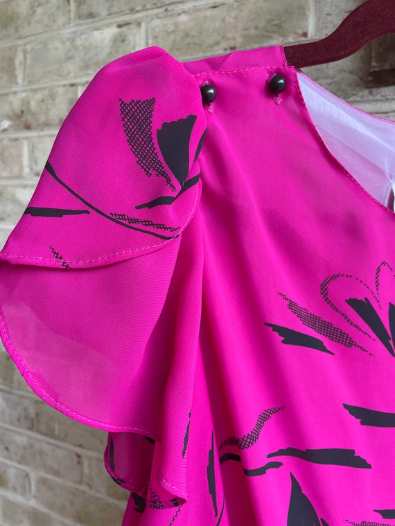 Vintage dress 1980 80s valley girl party dress hot pi… - Gem