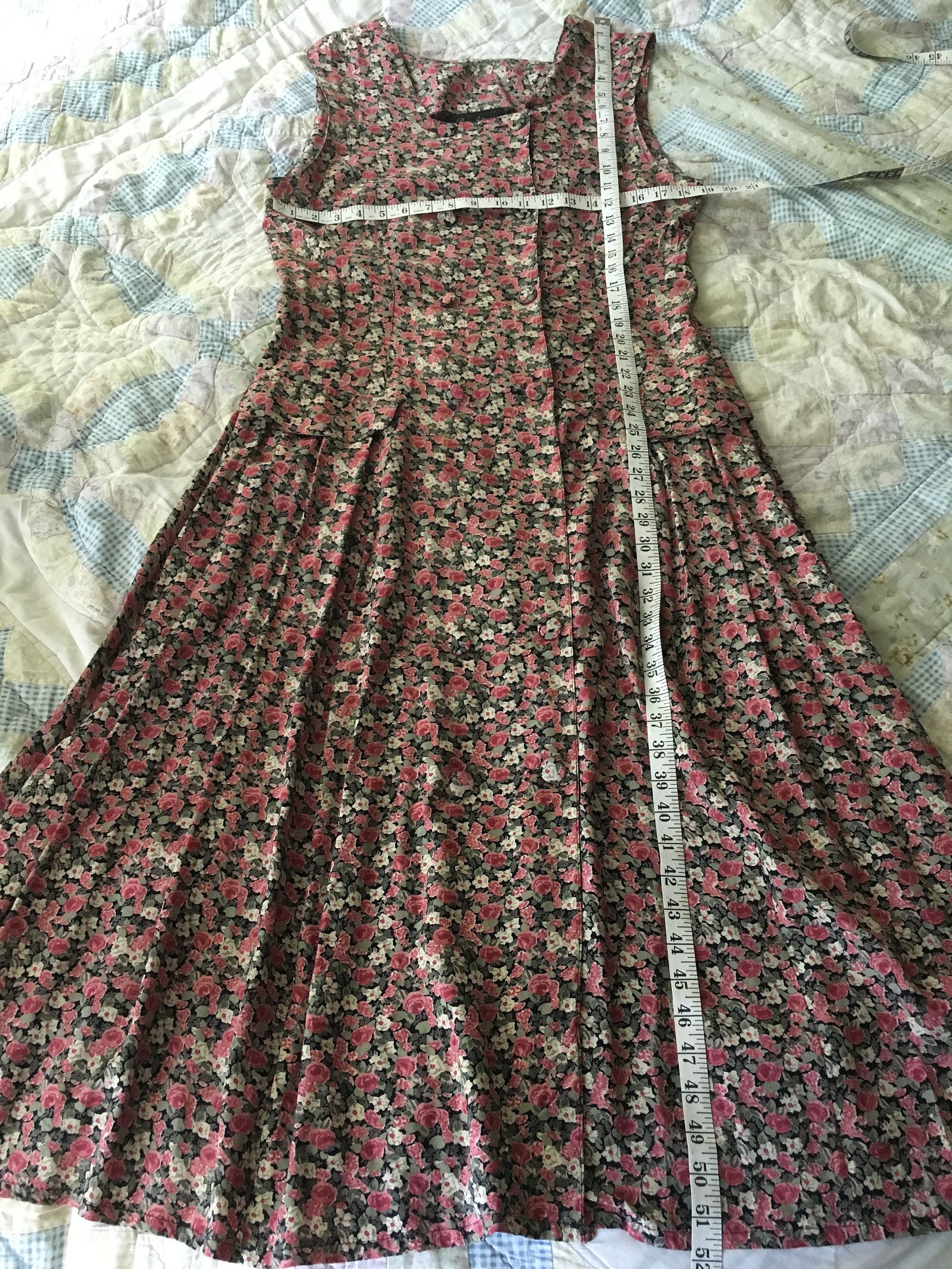 Vintage Dress 1990 90s Grunge Romantic Cottage Floral Rose Boho ...