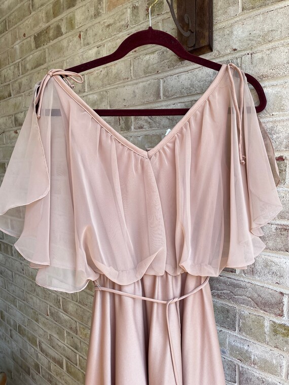 Vintage dress 1970 70s prom wedding sundress toffee h… - Gem