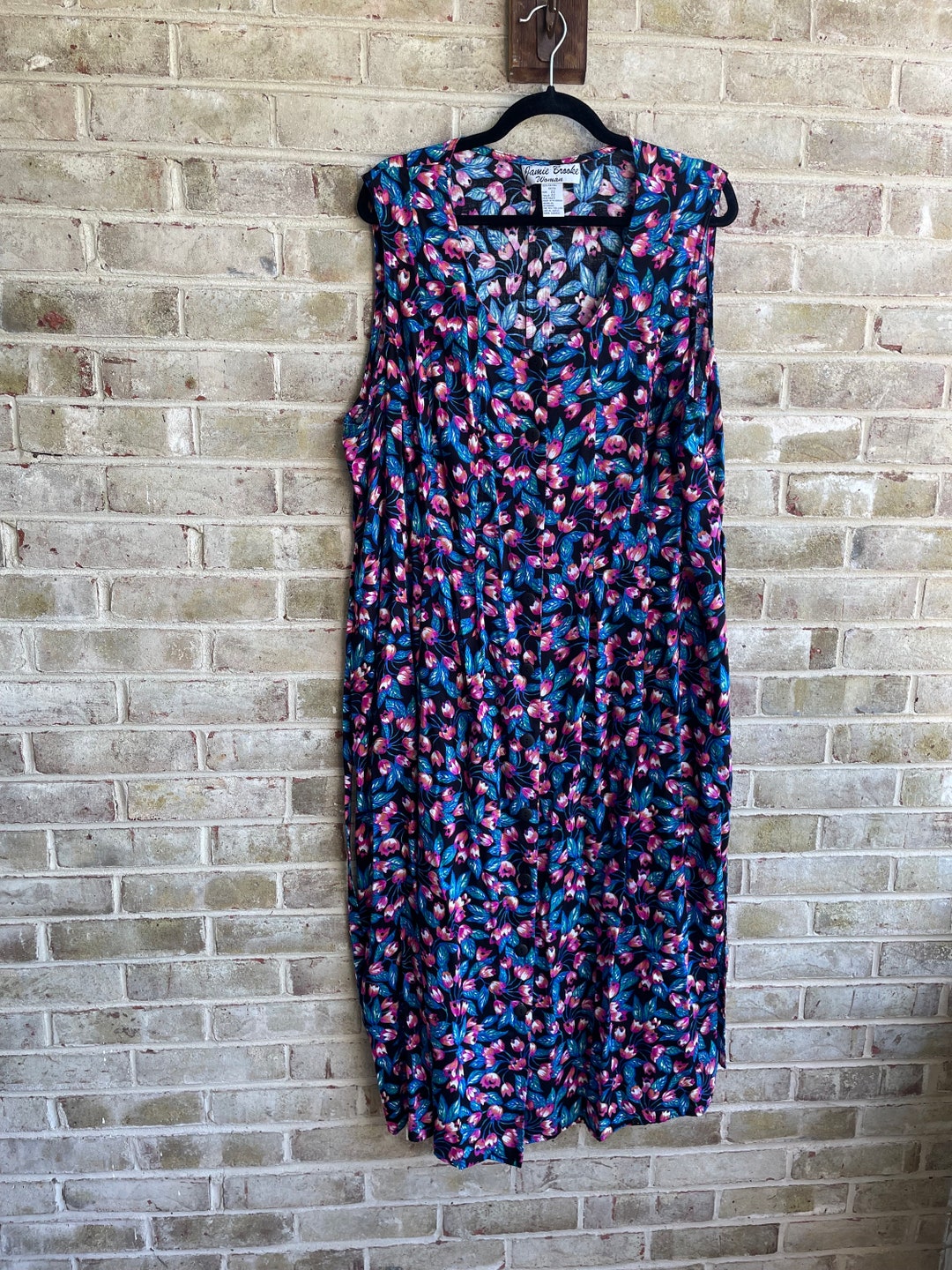 Plus Size Vintage Dress 1990 90s Sundress Boho Hippie Tulip Print Jamie ...