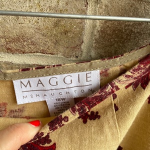 Plus Size Skirt Boho Bohemian Paisley 1990 90s Maggie Mcnaughton Linen ...