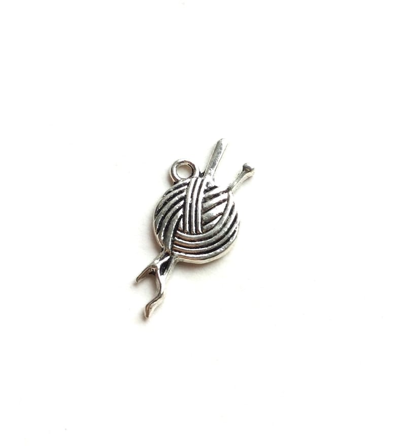 Silver Ball of Knitting Yarn or Wool Charm for Jewellery - Etsy
