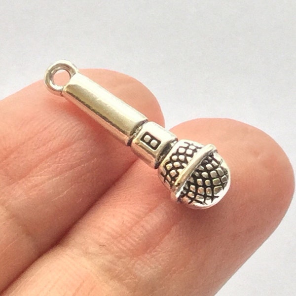 Microphone Charm - Etsy