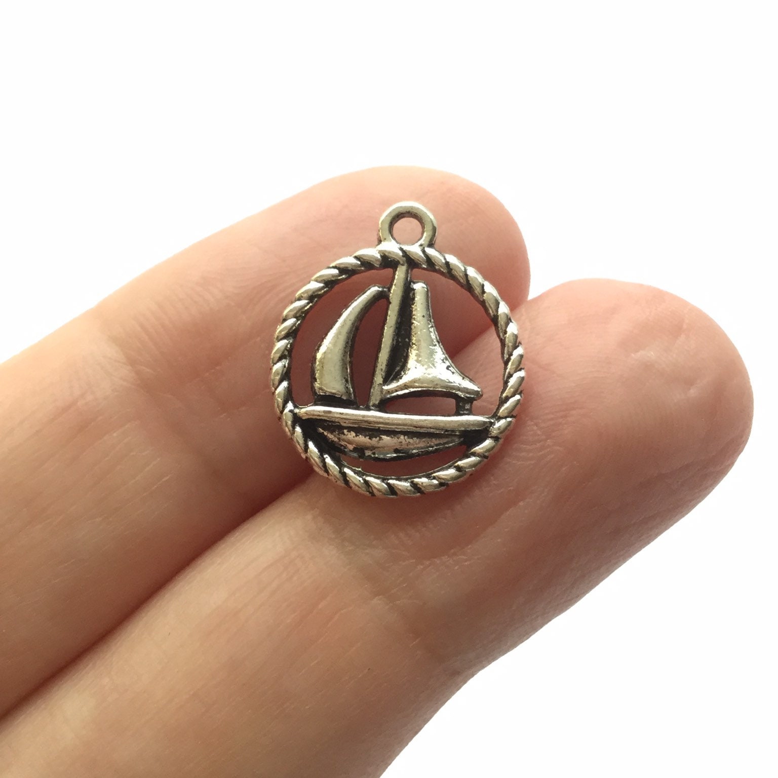 Silver Sailboat Charm Sailboat Pendant Sailboat Jewelry | Etsy