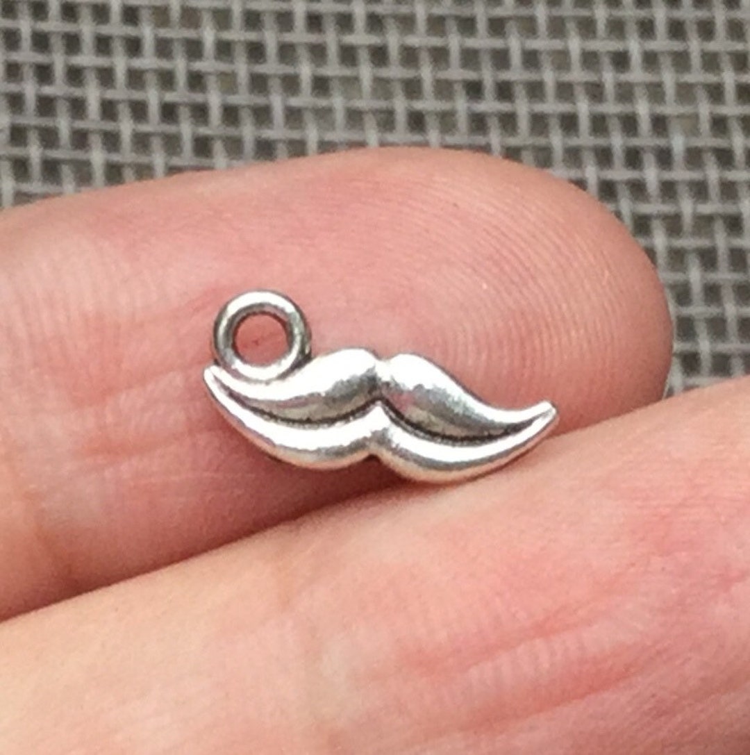 1 or 5 Silver Moustache Charm for Moustache Jewelry, Moustache Keychain ...