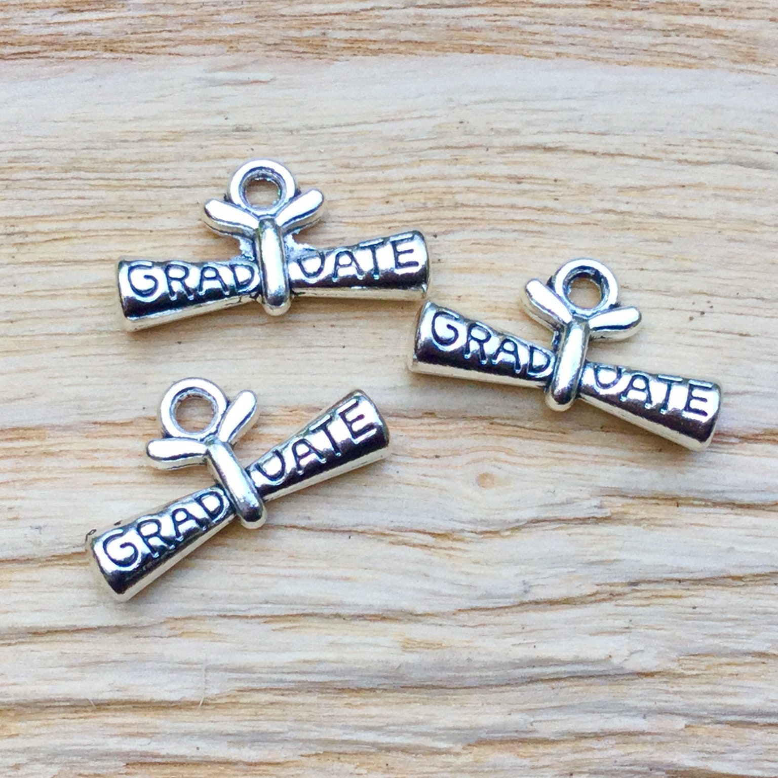 1 Silver Graduation Diploma Charm Gift for Graduate High - Etsy
