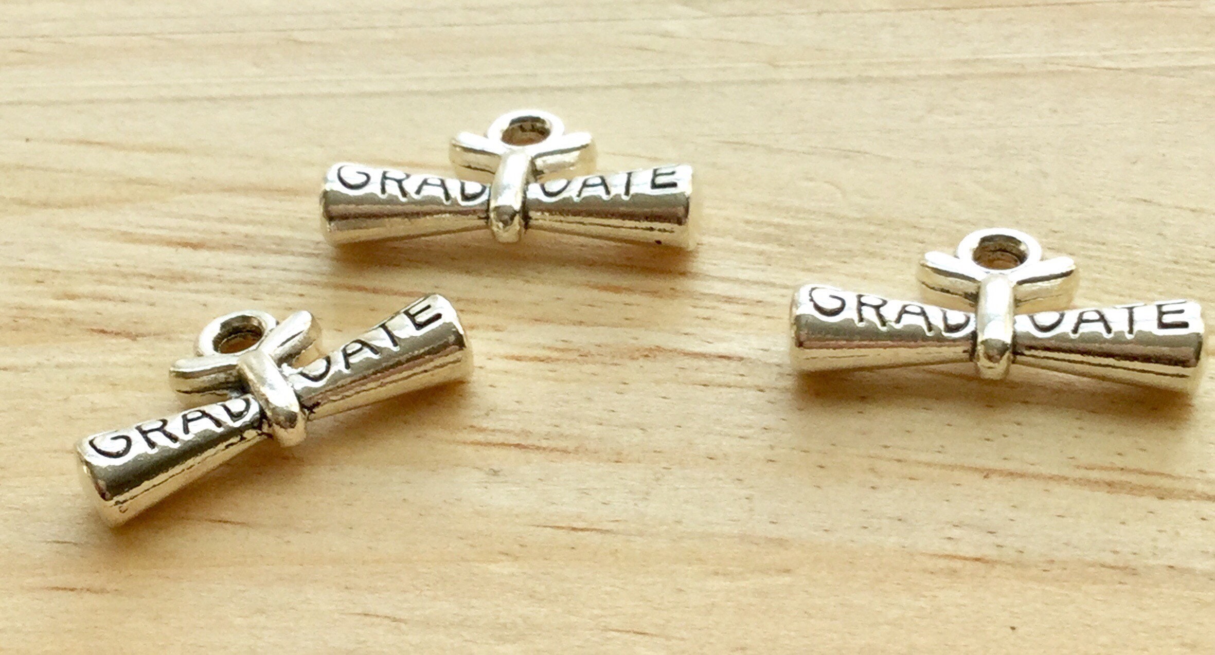 1 Silver Graduation Diploma Charm Gift for Graduate High - Etsy