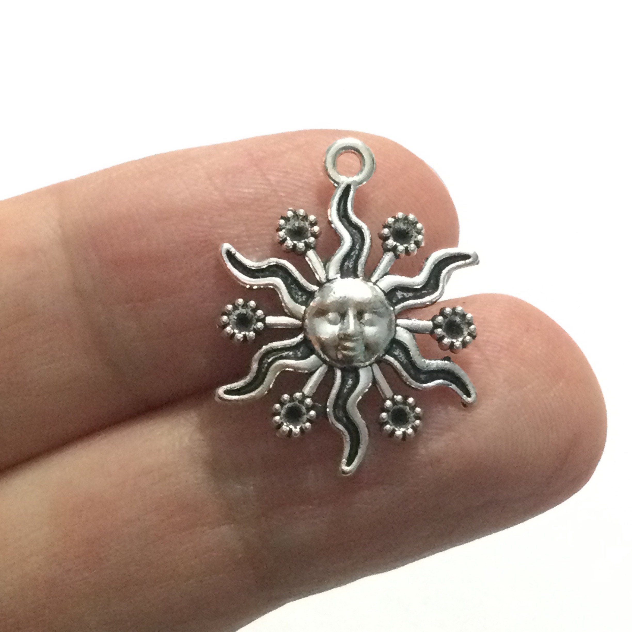 Silver Whimsical Magical Sun Charm for Sun Pendant | Etsy
