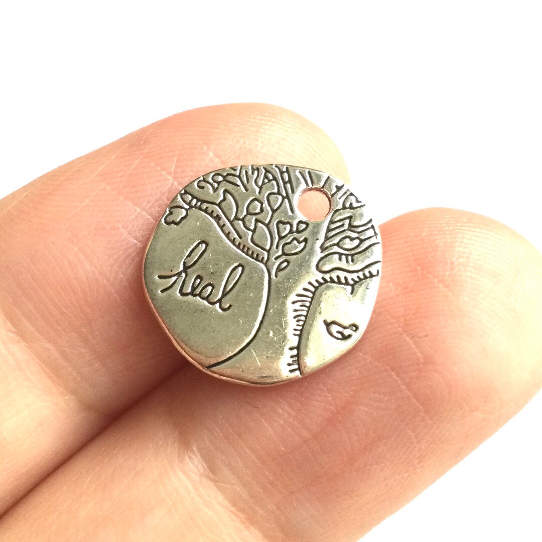 Silver Healing Tree Charm, Heal Pendant for Jewelry, Necklace, Earrings ...