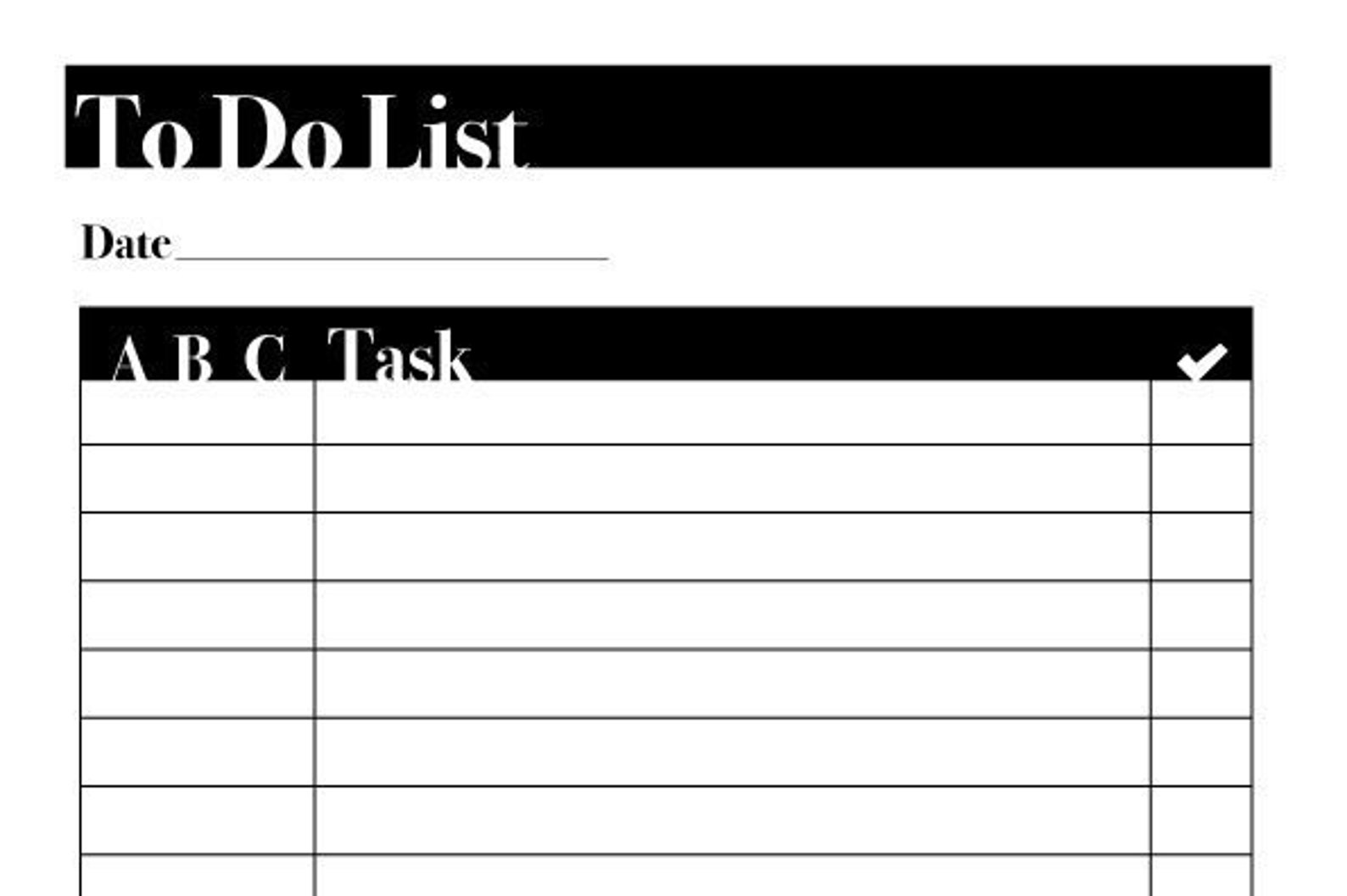 ABC to Do List Printable, A5 ABC to Do List, ABC to Do List - Etsy