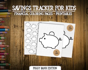 Savings Tracker Coloring Pages - Etsy