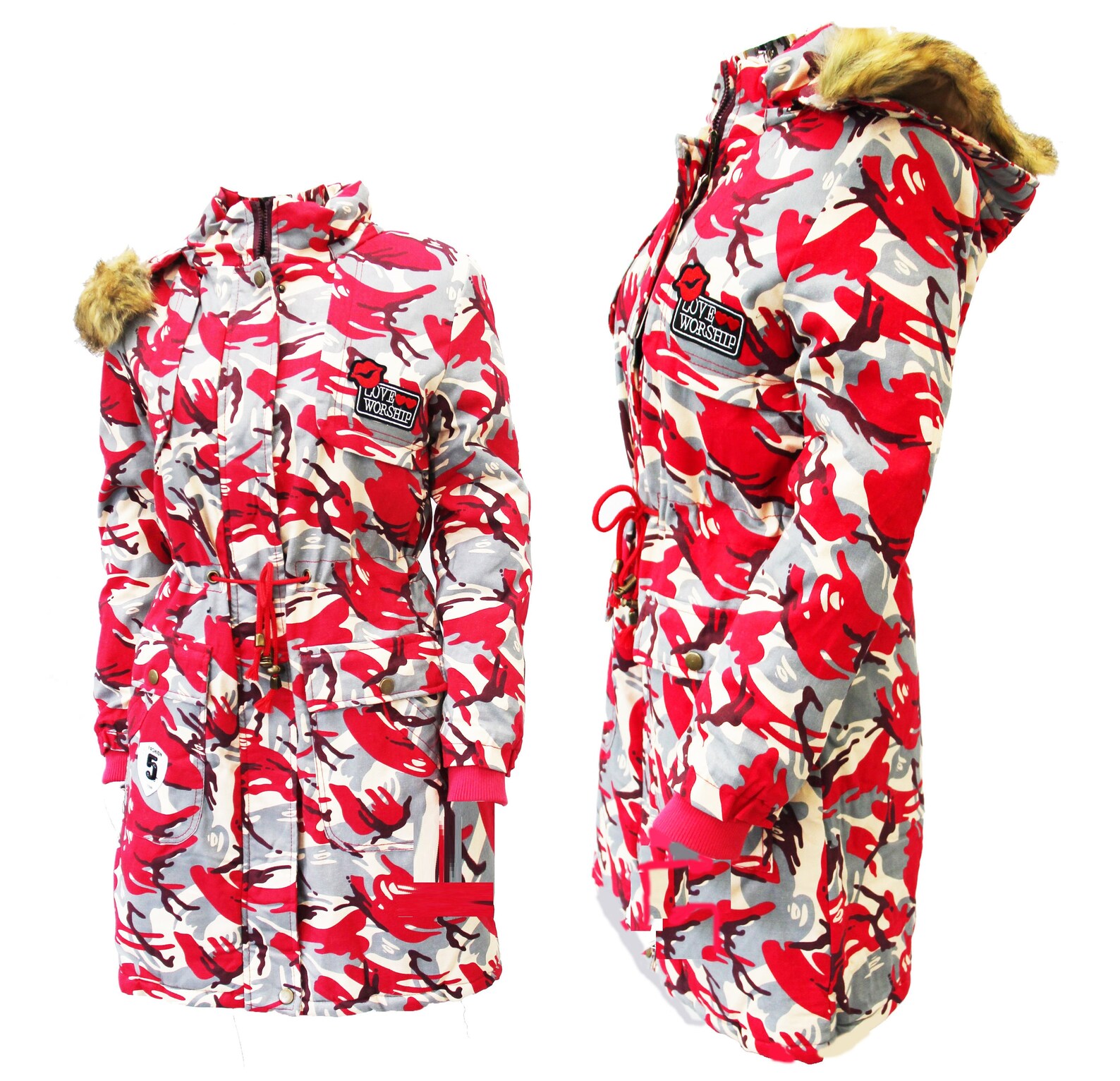 Womens Camo Removable Hood Jacket Warm Coat Coats Parkas - Etsy