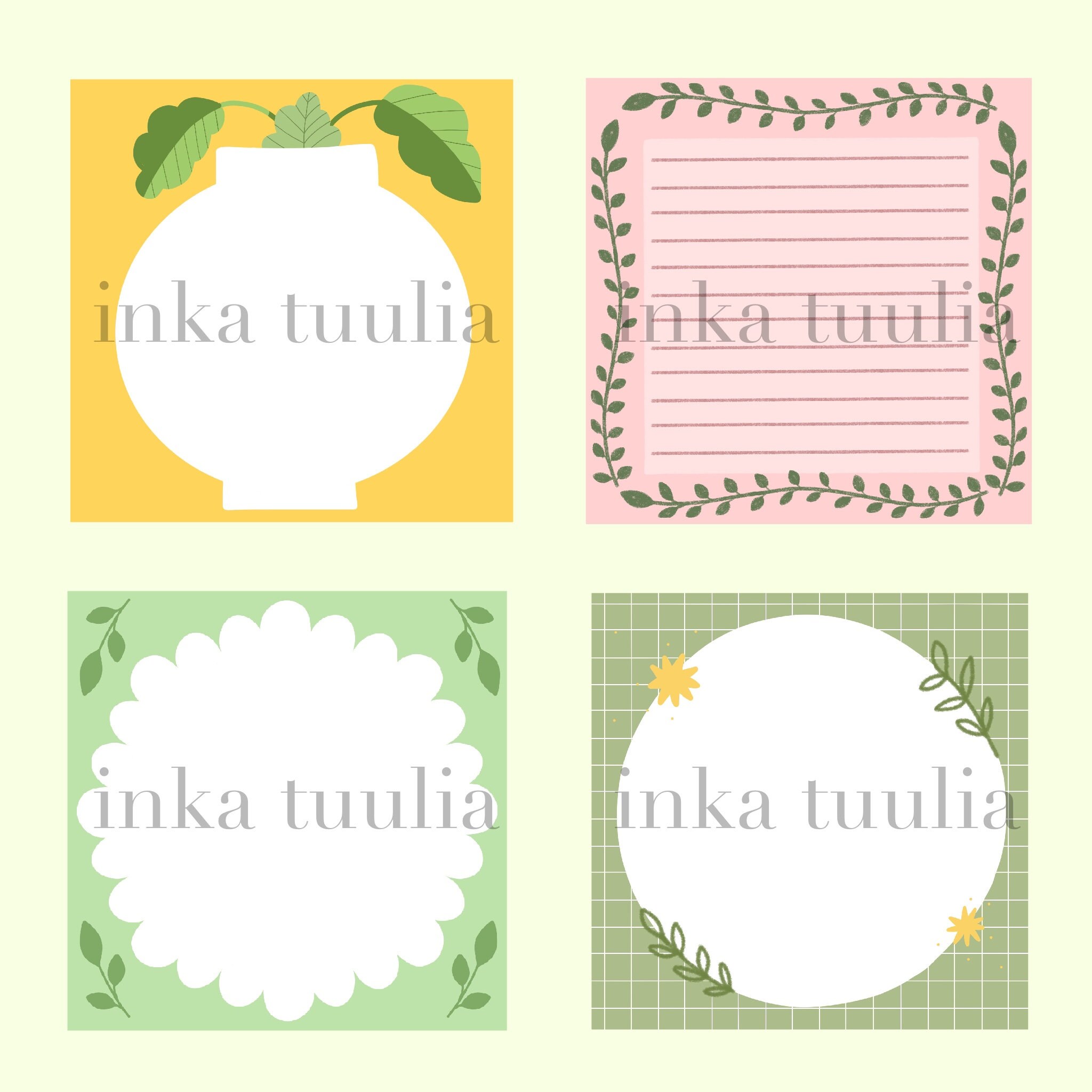 Printable Memo Note Sheets 6 Designs | Etsy