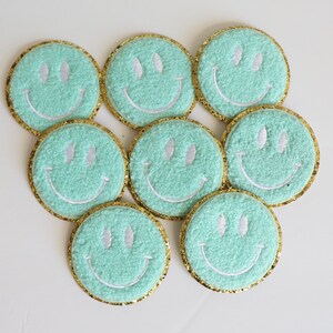 Smiley Face Glitter Varsity Patch - Chenille Patch - Chenille Letter ...