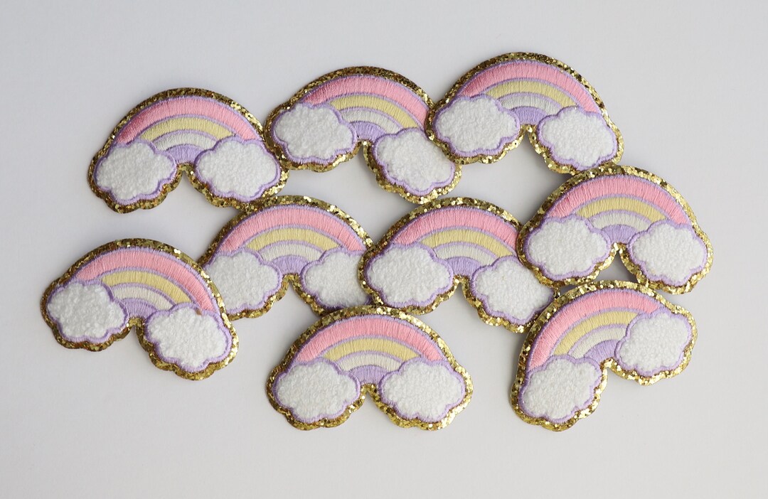 Rainbow Glitter Varsity Patch - Chenille Patch - Chenille Letter - Iron ...