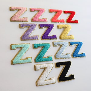 Stick on Z Gold Varsity Letter Chenille Sticker Patches, Glitter ...