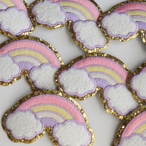 Rainbow Glitter Varsity Patch - Chenille Patch - Chenille Letter - Iron ...