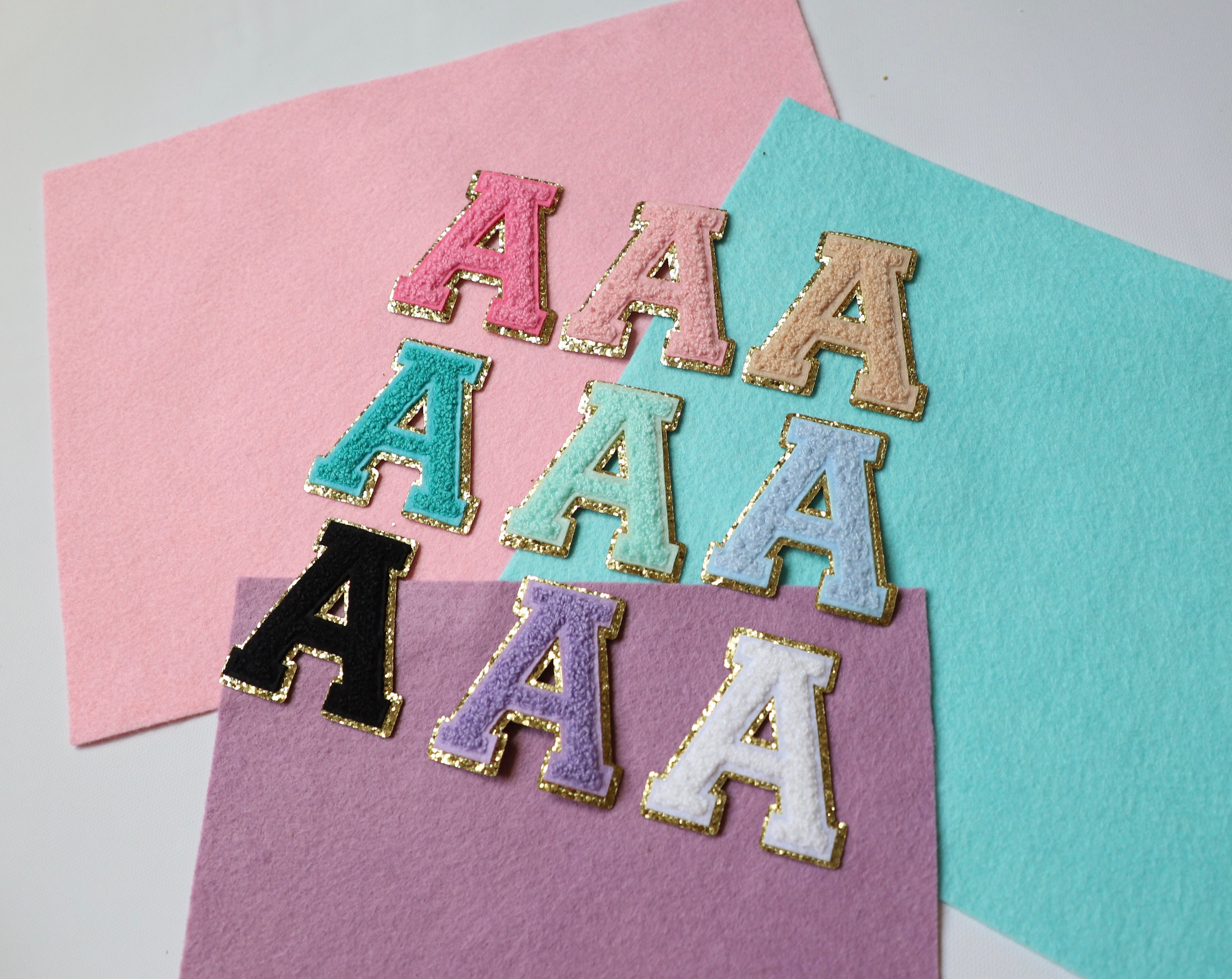 White and Gold Varsity Letter Chenille Iron on Patches - Etsy