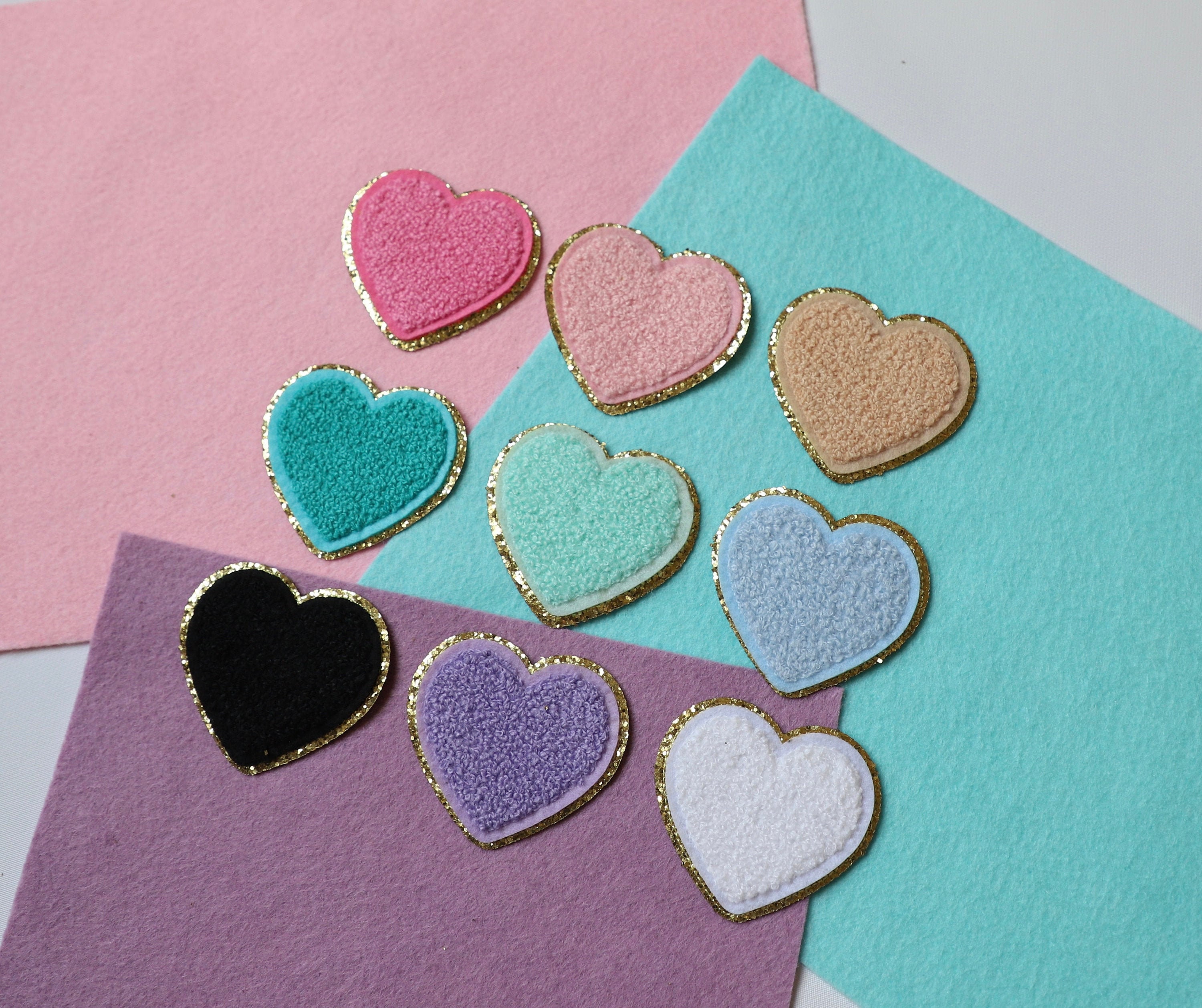 Heart Glitter Varsity Patch Chenille Patch Chenille Letter - Etsy