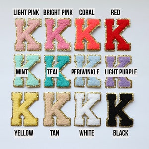 2" Stick on Gold Varsity Letter Chenille Sticker Patches, Glitter ...