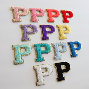 Stick on P Gold Varsity Letter Chenille Sticker Patches, Glitter ...