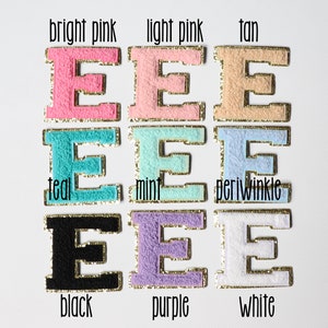 White and Gold Varsity Letter Chenille - Purple and Gold Glitter Patch ...