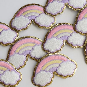 Rainbow Glitter Varsity Patch - Chenille Patch - Chenille Letter - Iron ...