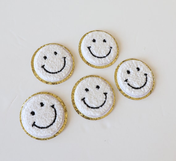 Smiley Face Glitter Varsity Patch Chenille Patch Chenille - Etsy