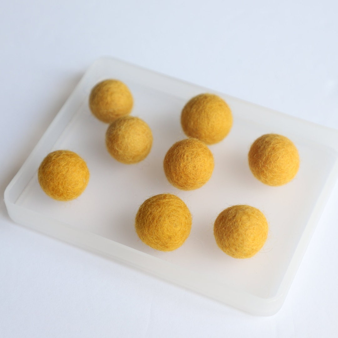 Mustard Yellow Felt Ball, Felt Pom Pom, Crafting Poms, Wool Felt Balls ...