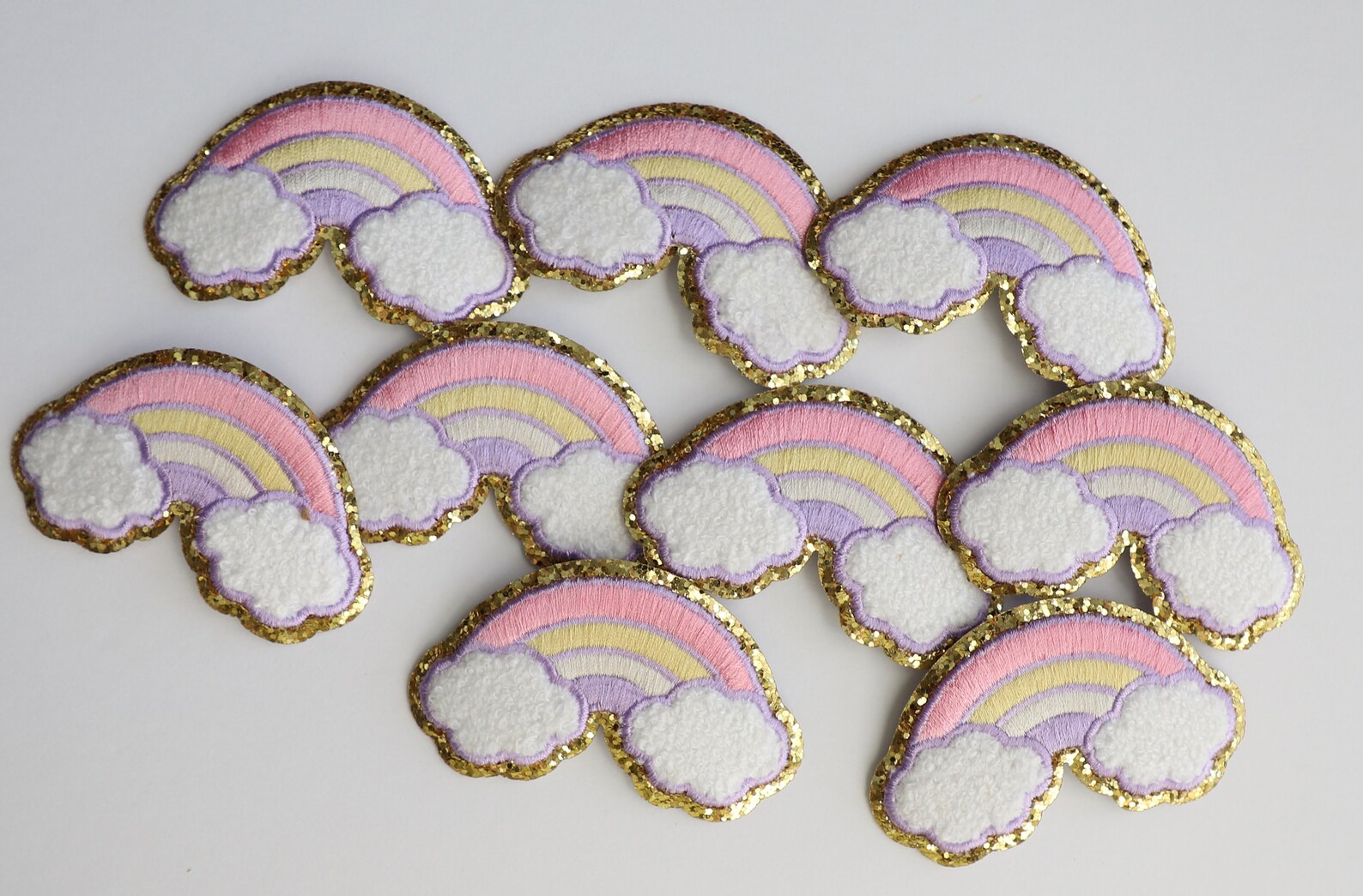 Rainbow Glitter Varsity Patch - Chenille Patch - Chenille Letter - Iron ...