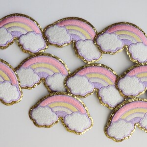 Rainbow Glitter Varsity Patch - Chenille Patch - Chenille Letter - Iron ...