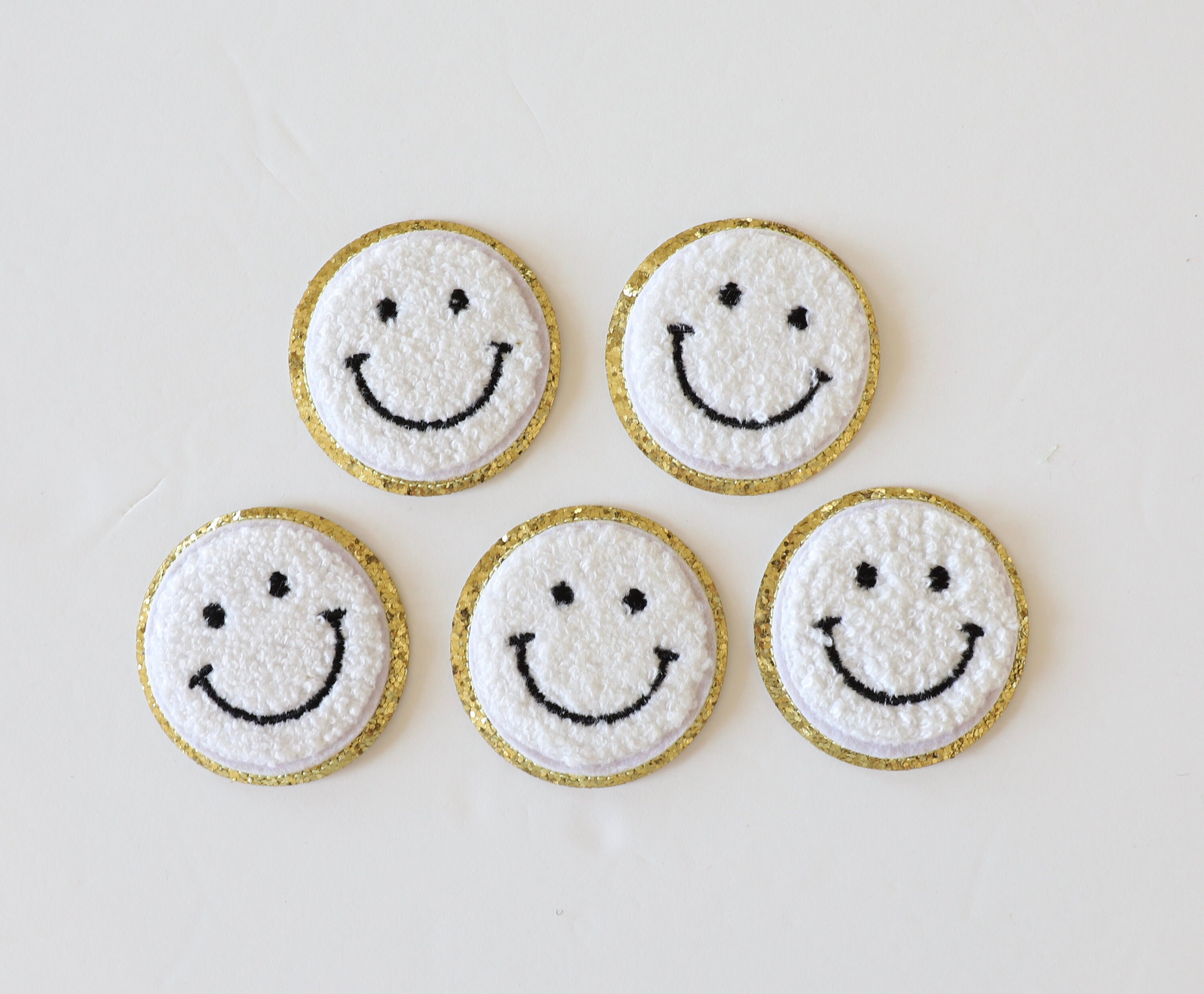 Smiley Face Glitter Varsity Patch Chenille Patch Chenille - Etsy