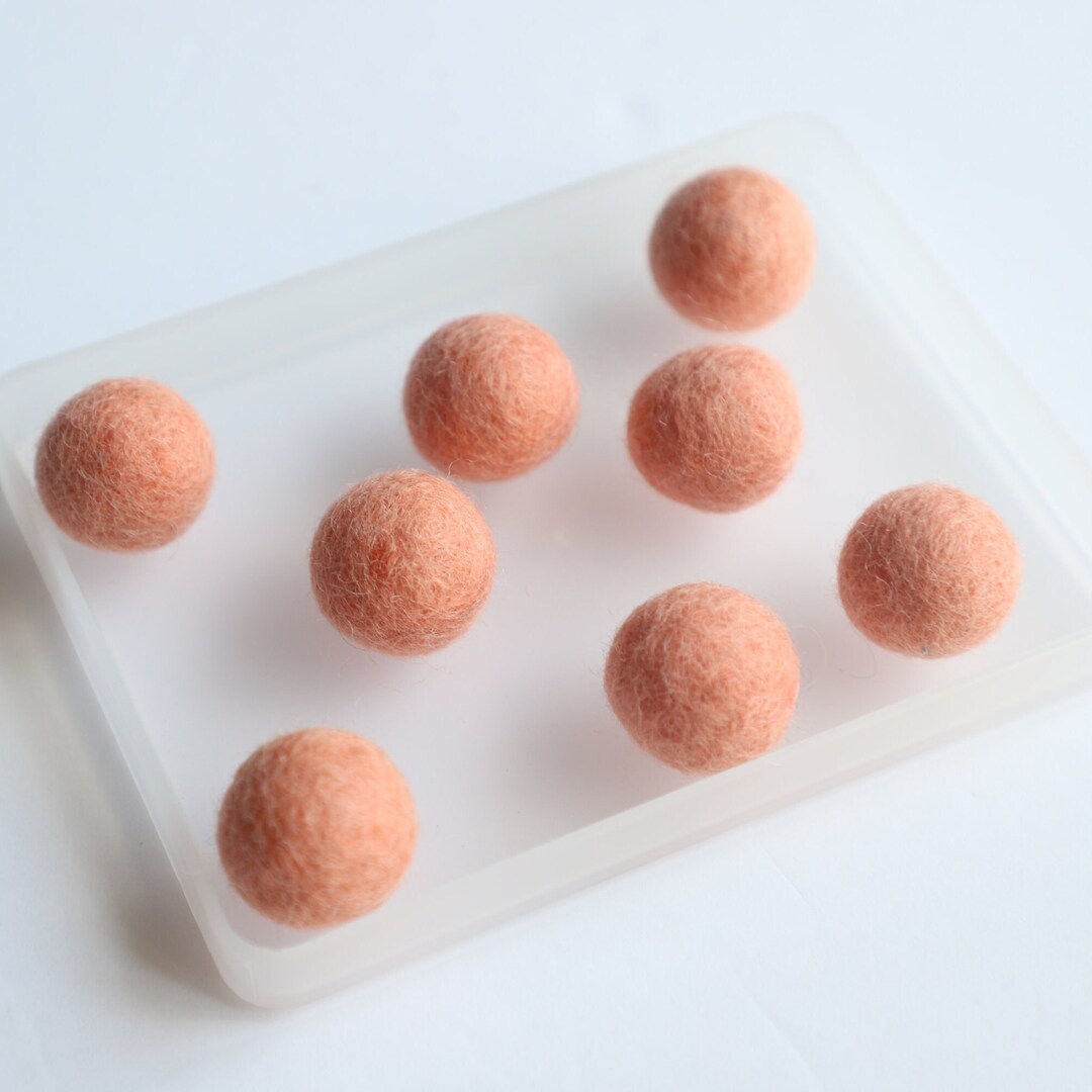 Peach Felt Ball, Felt Pom Pom, Crafting Poms, Wool Felt Balls, Felt ...