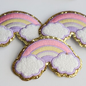 Rainbow Glitter Varsity Patch - Chenille Patch - Chenille Letter - Iron ...