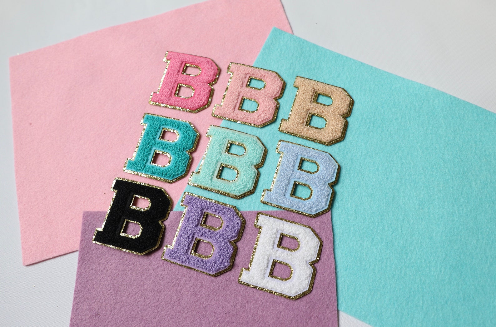 Chenille Glitter Varsity Initial Patch Glitter Varsity Patch | Etsy