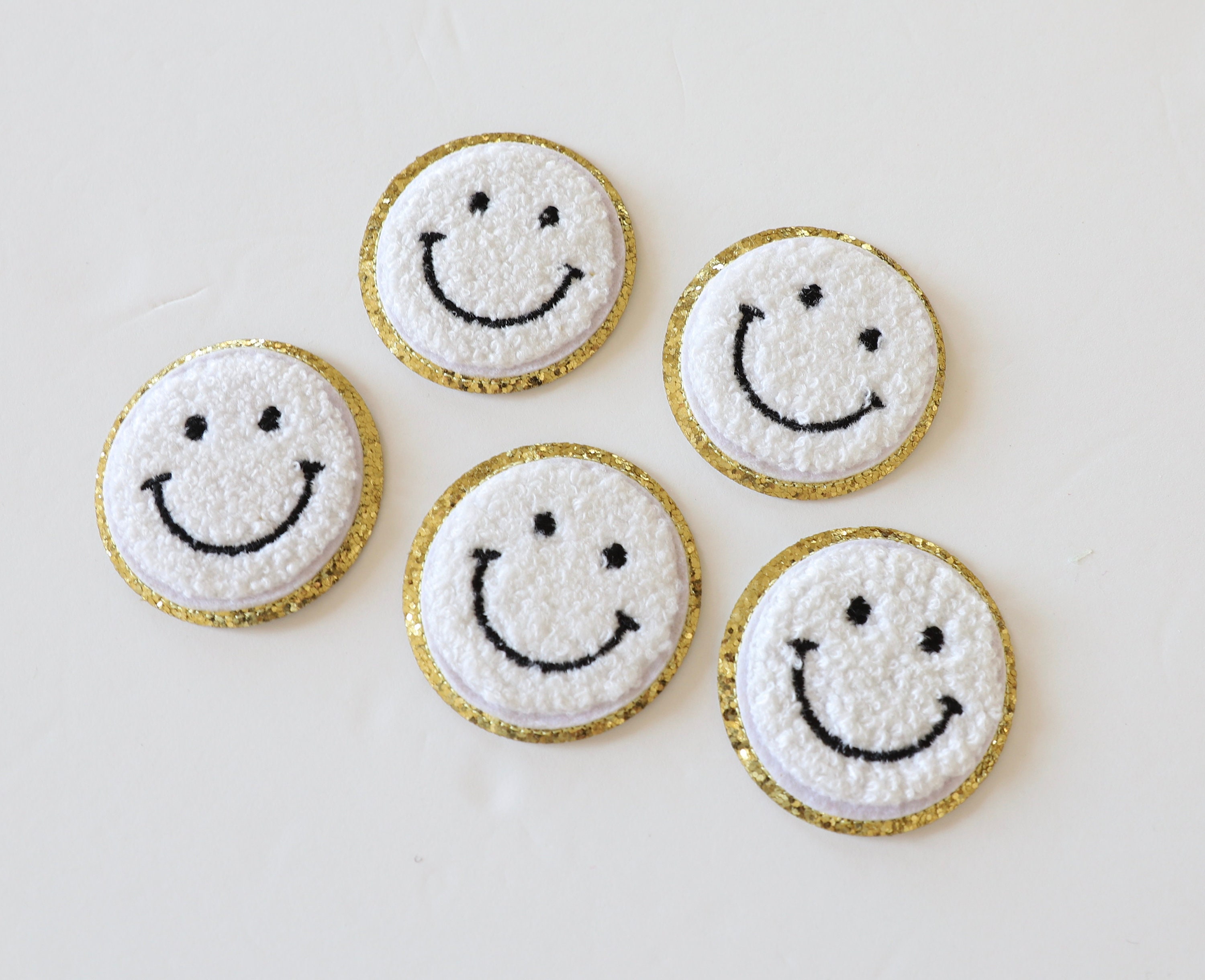 Smiley Face Glitter Varsity Patch Chenille Patch Chenille - Etsy