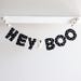 Hey Boo Halloween Felt Ball Garland - Halloween Ghost and Bats Garland ...