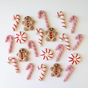 Candy Cane Felt Balls - Pink Candy Cane Felt - Christmas Felt ...