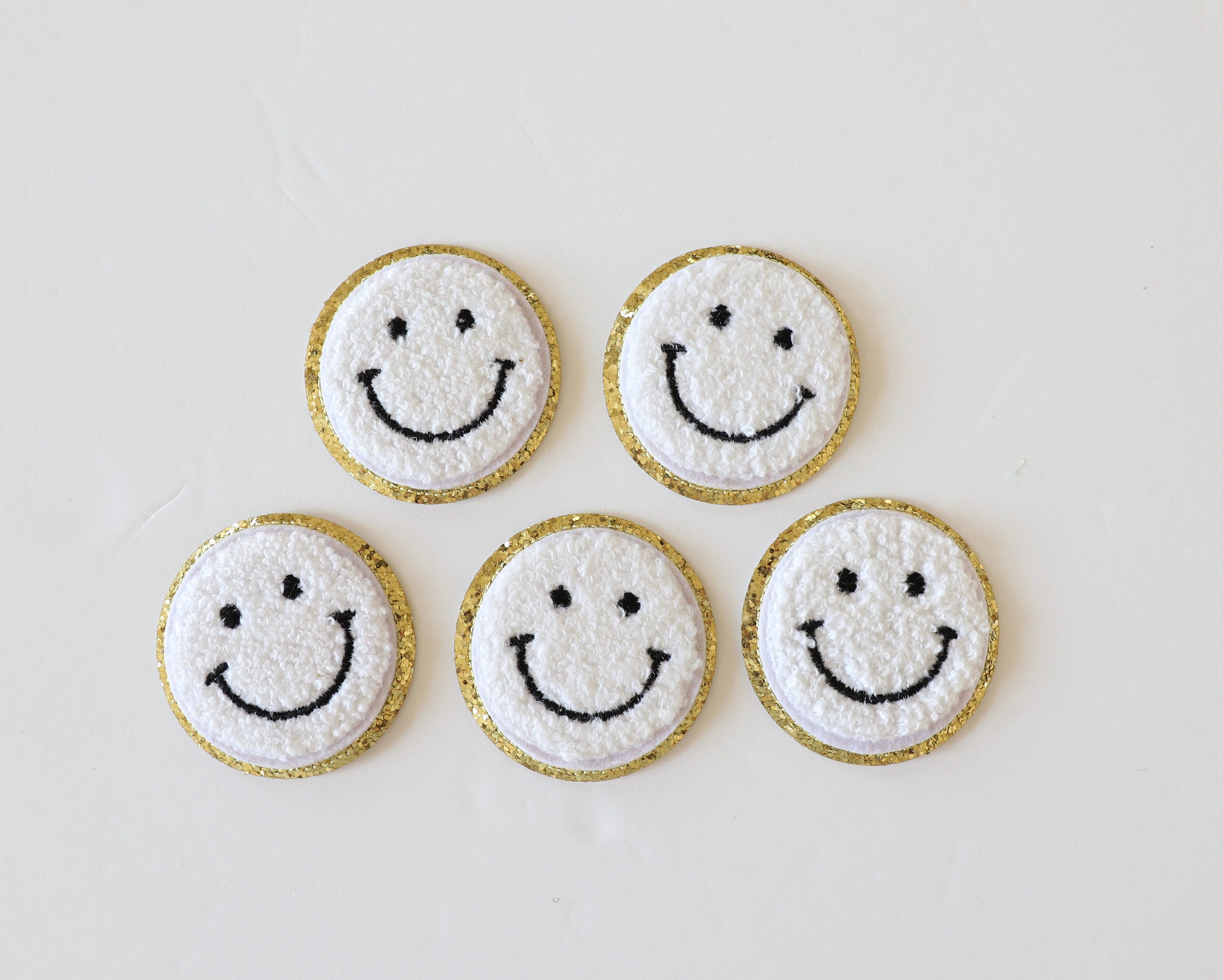 Smiley Face Glitter Varsity Patch Chenille Patch Chenille - Etsy