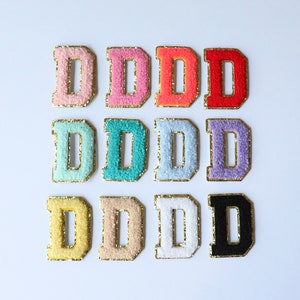 2" Stick on Gold Varsity Letter Chenille Sticker Patches, Glitter ...